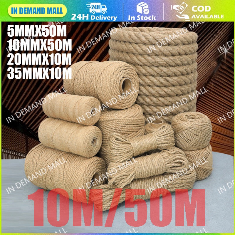 10-50M/Jute Rope/Battle rope/Horticultural Rope/Craft Rope/Natural Jute ...