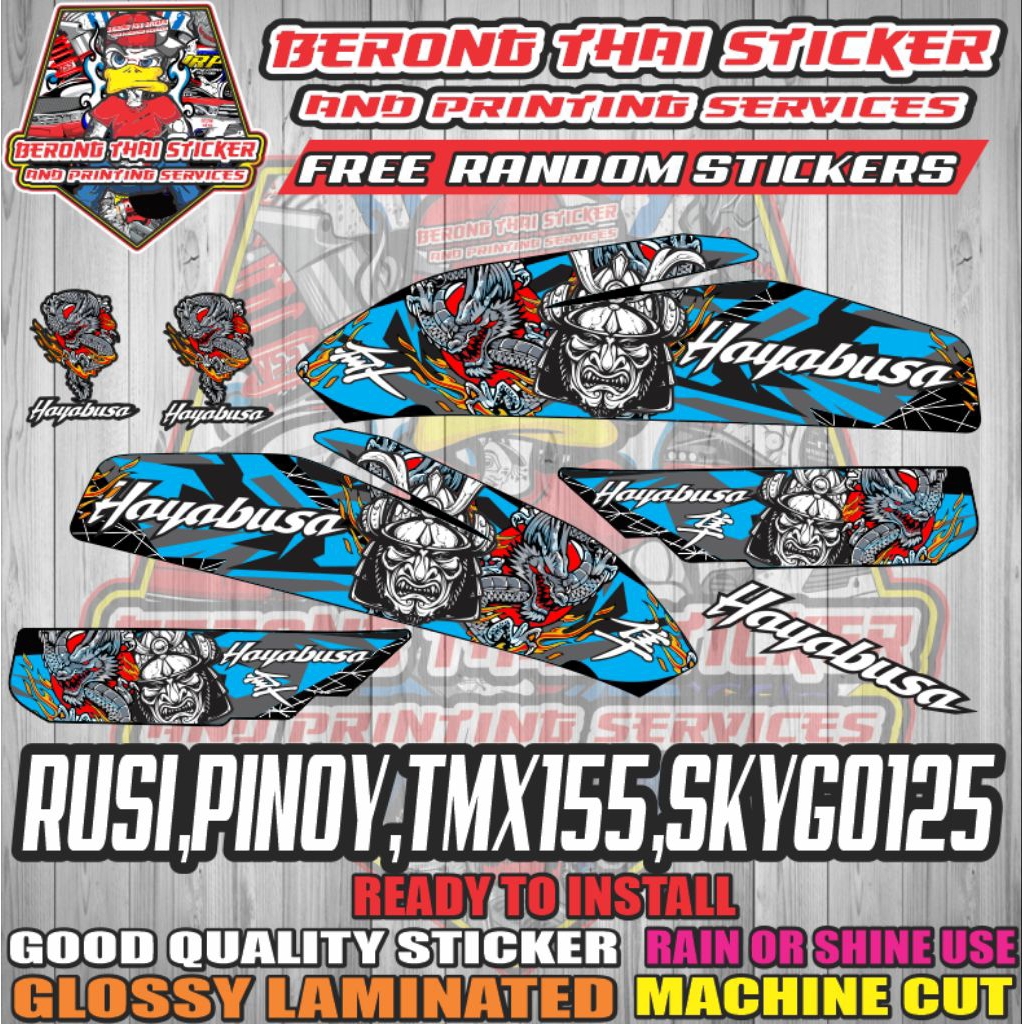 Rusi, Pinoy, TMX 155, Skygo 125 Hayabusa Decals (High Quality Print ...