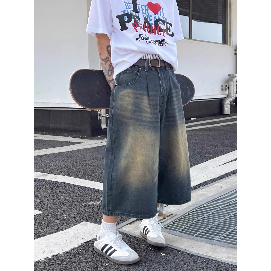Unisex Retro Hiphop short Baggy Long Jorts Non-Elastic 26-42 | Shopee ...