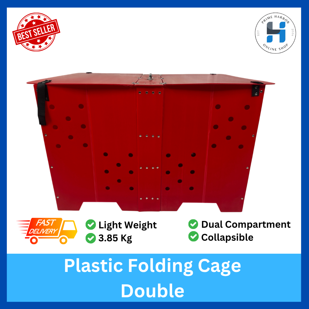 Plastic Folding Cage Double Light Blue /Red /Lightweight ...