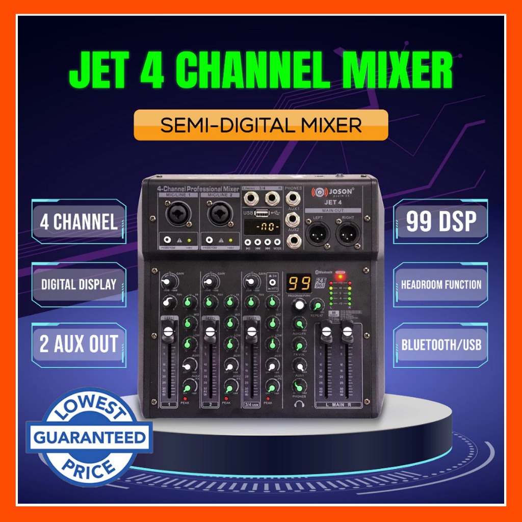 Original Joson JET 4 Channel Professional Audio Mixer | Shopee Philippines