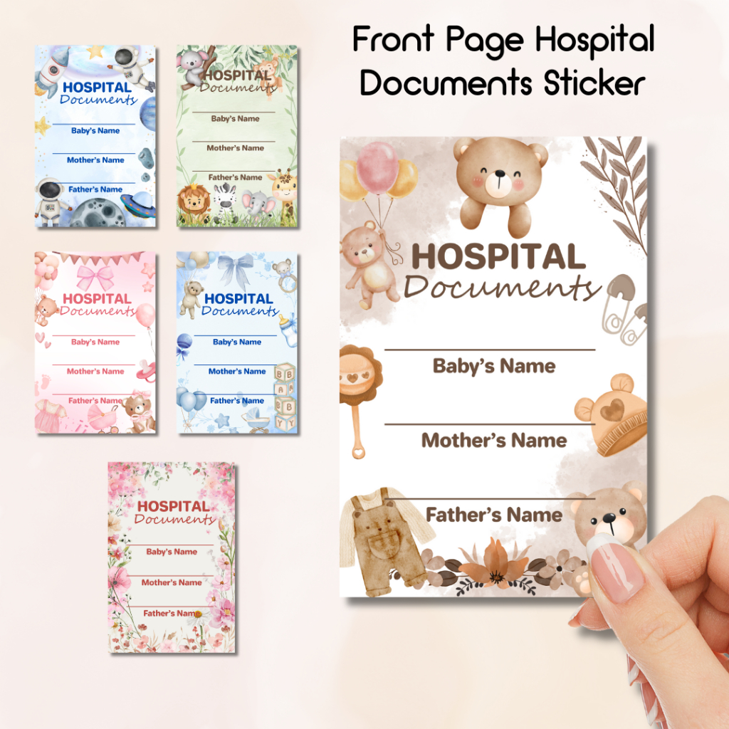 STICKER FRONT PAGE FOR HOSPITAL DOCUMENTS - Write Your Own Name ...