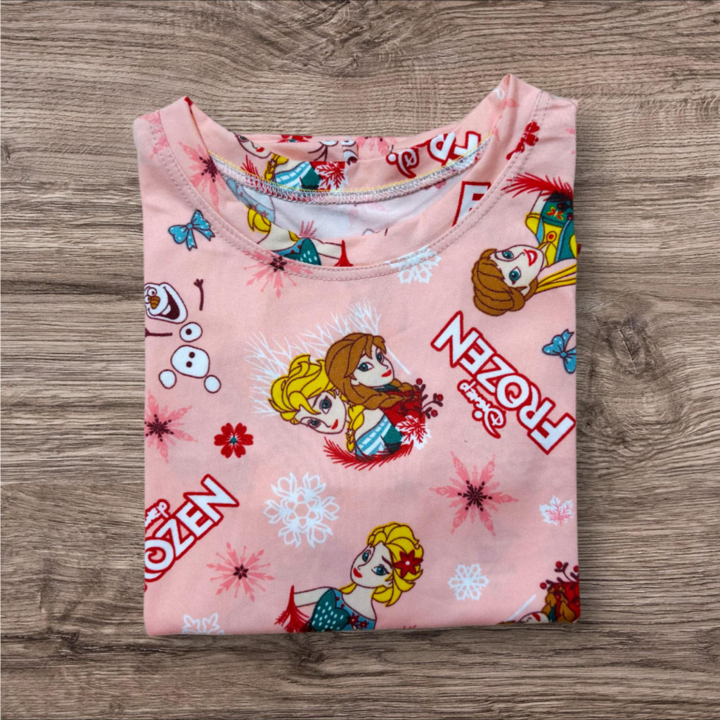 Kids Terno Pajama Disney Princess Print | Shopee Philippines