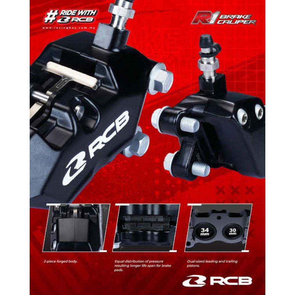 RCB R1 CALIPER 4 POT BLACK | Shopee Philippines