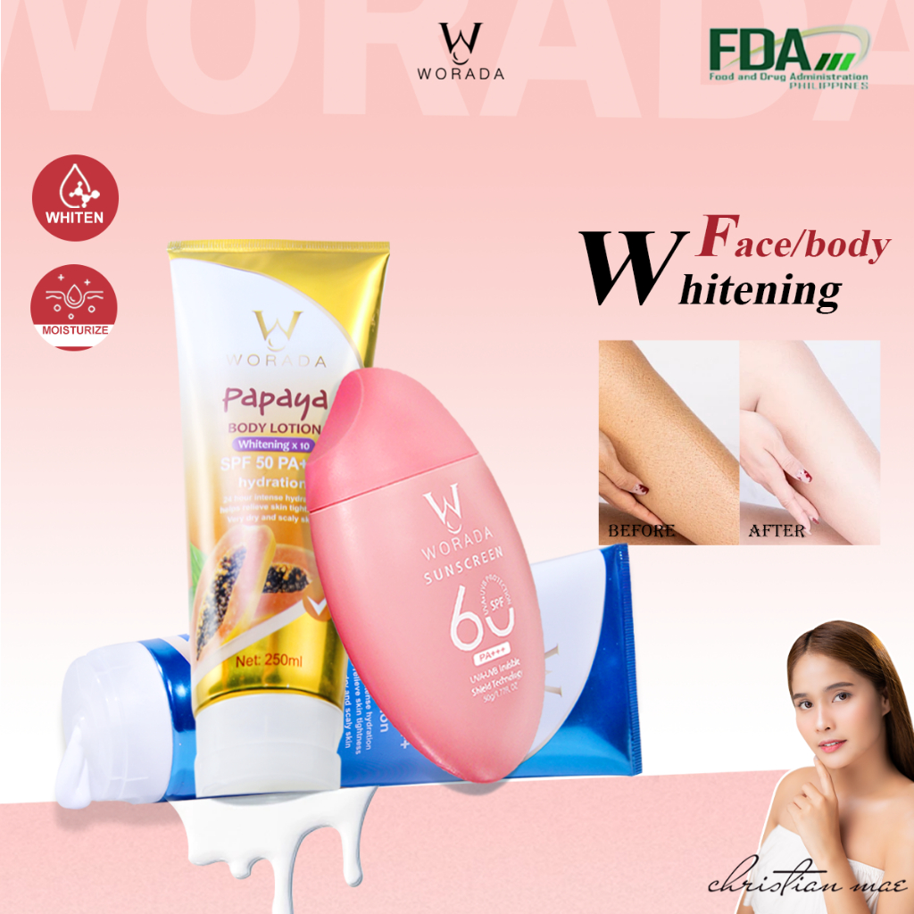 FDA approved WORADA SPF 60 Whitening Face Sunscreen and SPF 50 PA++ ...