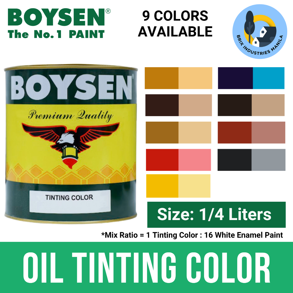 Boysen Oil Tinting Color 1/4 Liters (0.25L) Alkyd-Based Tinting Colors ...