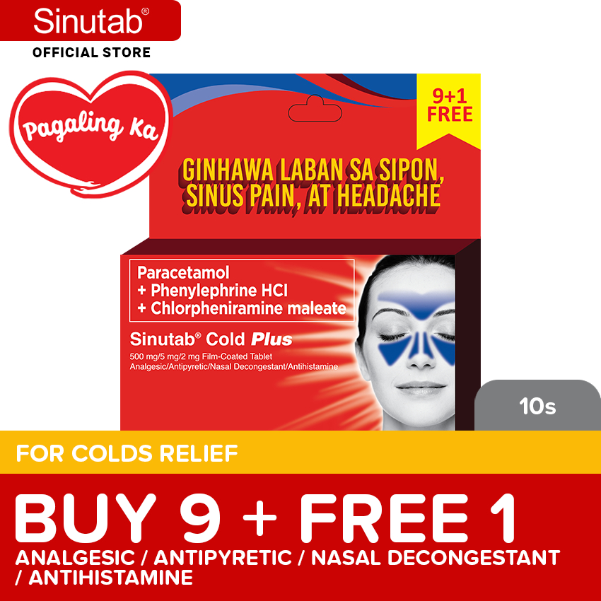 Sinutab Cold PLUS (9+1 FREE): for colds, sipon, headache, runny nose ...