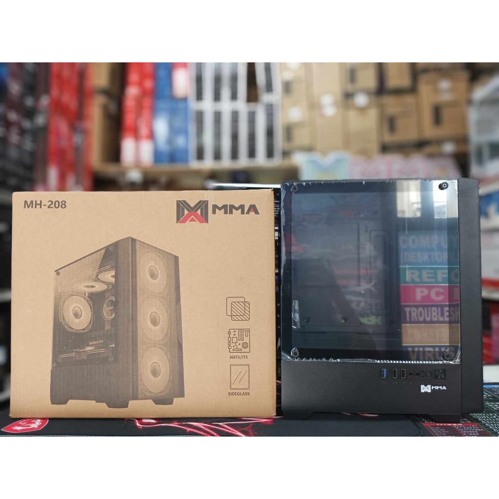 MMA MH 208 TEMPERED GLASS SIDE COMPUTER CASE MATX | Shopee Philippines