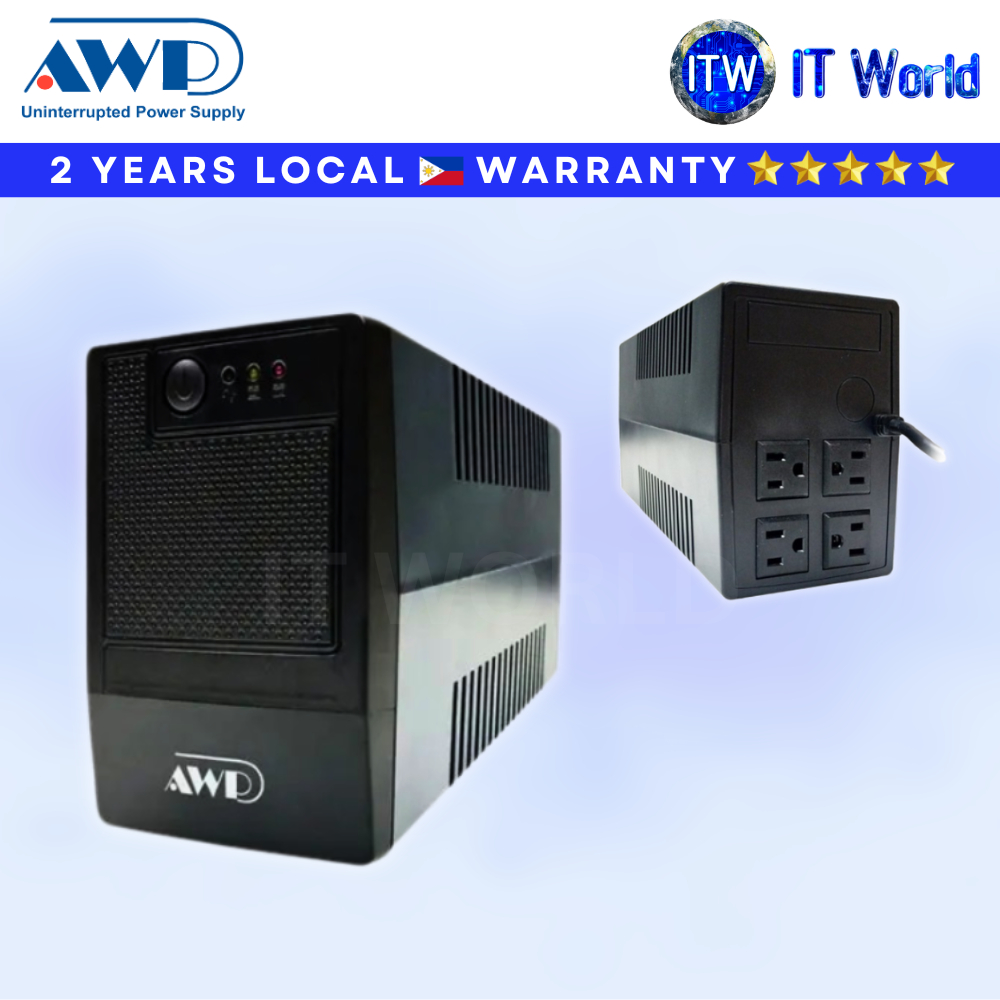 Itw | AWP UPS 650VA 390W Line Interactive – Desk Type 4x US Sockets LED ...