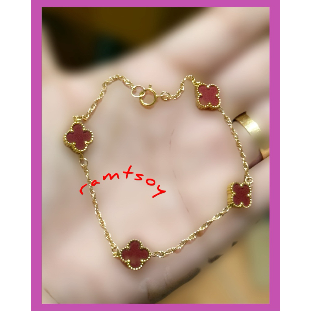 US 10k gold handmade bracelet vca inspired (8mm) | Shopee Philippines