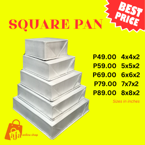 SQUARE PAN / BROWNIE MOLDER / SQUARE CAKE MOLDER Aluminum | Shopee ...