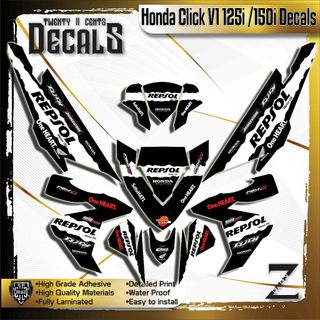 honda click v1 125i /150i full decals water-proof sticker | Shopee ...