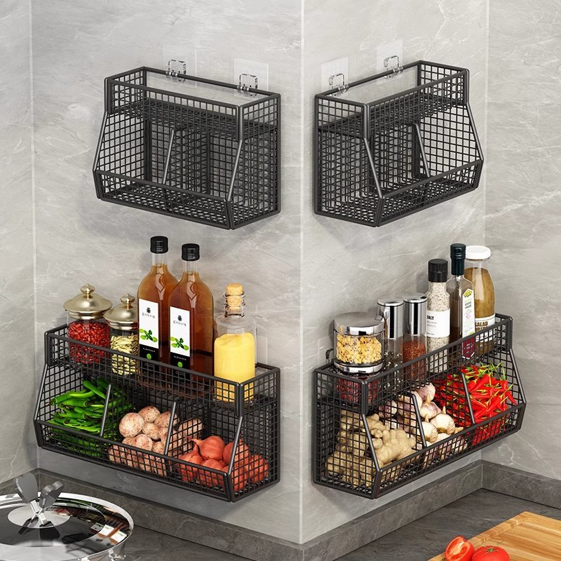 SONICO Kitchen Utensils Wall Mounted Condiments Organizer Rack Wares ...