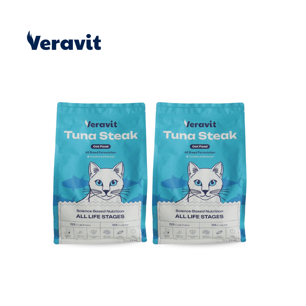 Veravit Bundle 5.4kg Dry Cat Food Tuna Steak - All Breeds and Ages (2 ...