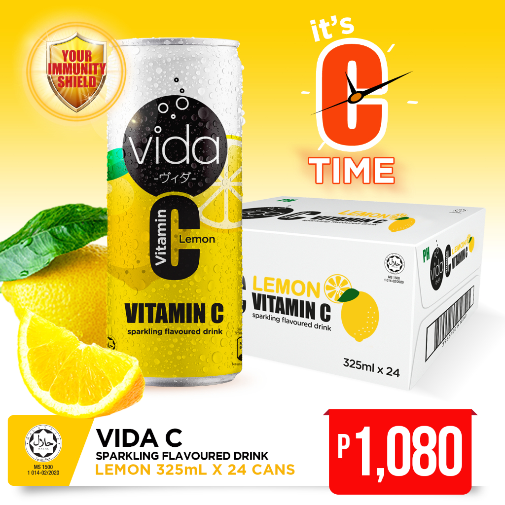 VIDA C LEMON 70MG 325MLx24 | Shopee Philippines