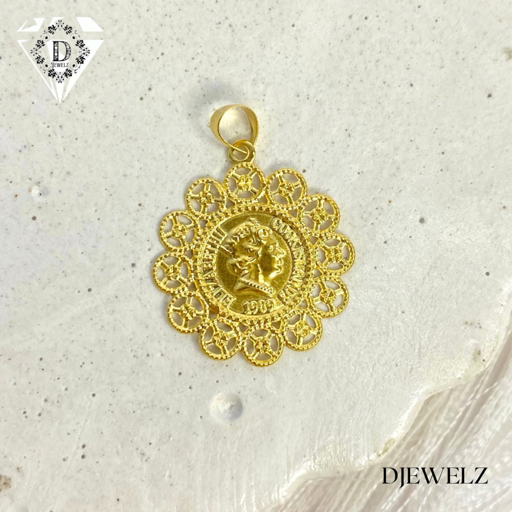 18K Queen Elizabeth New Version Pendant 19mm | Shopee Philippines