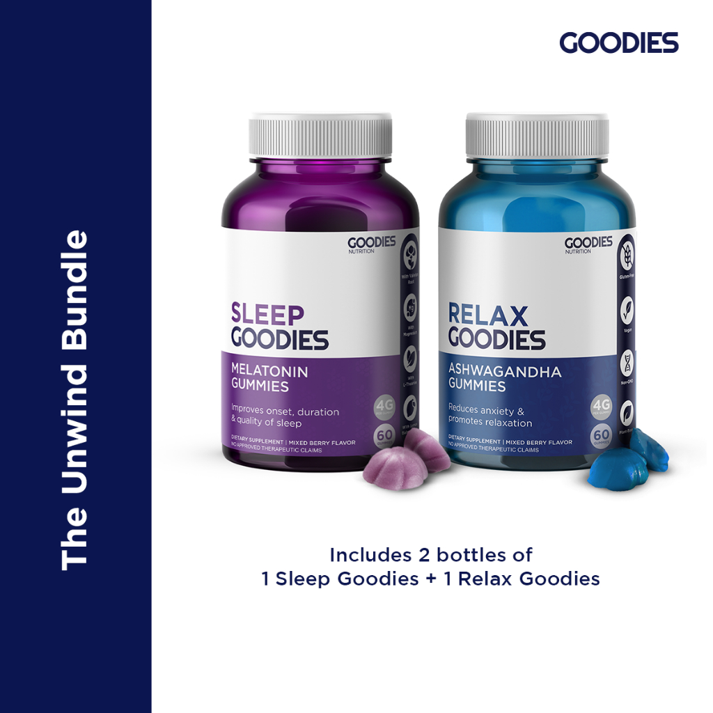 GOODIES NUTRITION Unwind Bundle (Melatonin & Ashwagandha Gummies ...