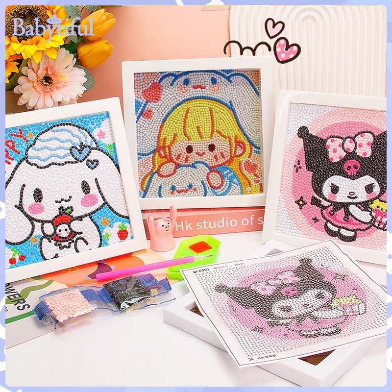 DIY Diamond Paintings Sanrio Kuromi Cute Cartoon Puzzle Photo Frame Set ...