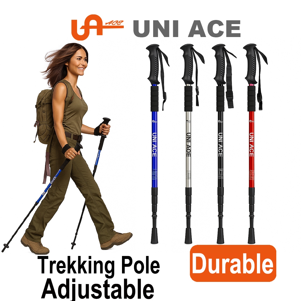 UNIACE Lightweight Telescopic Trekking Pole-Anti-Shock Aluminum Alloy ...