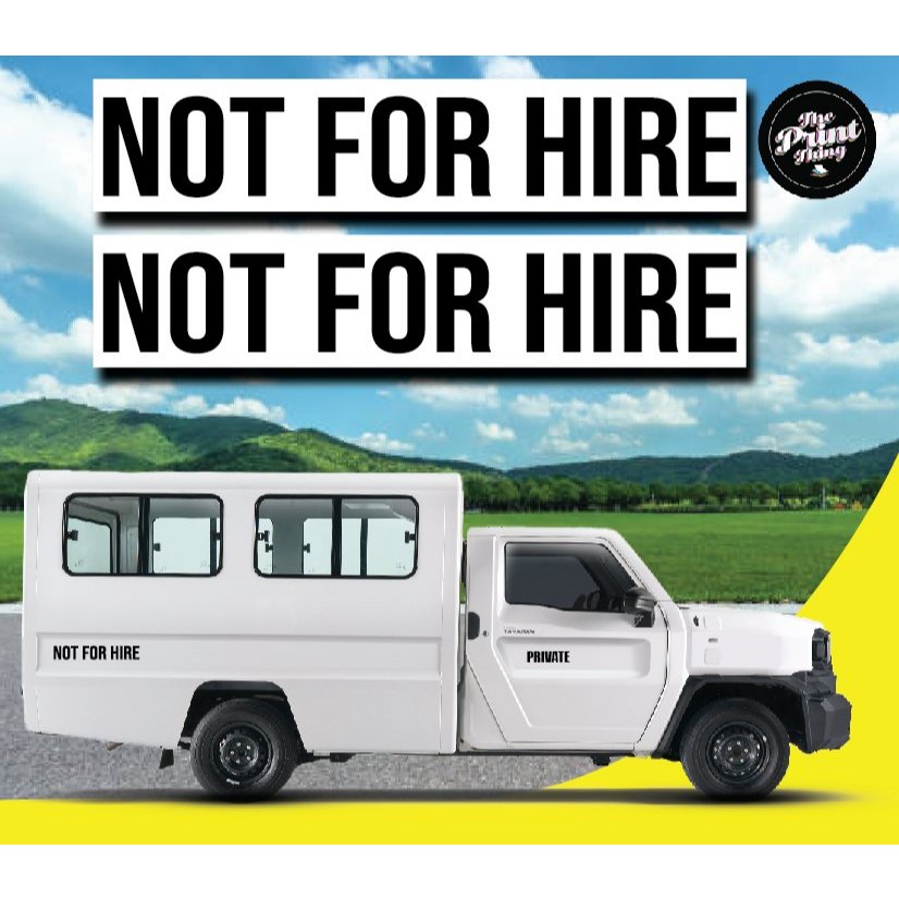 NOT FOR HIRE Truck Pick up Decal Vinyl sticker 2 PC. Set | Shopee ...