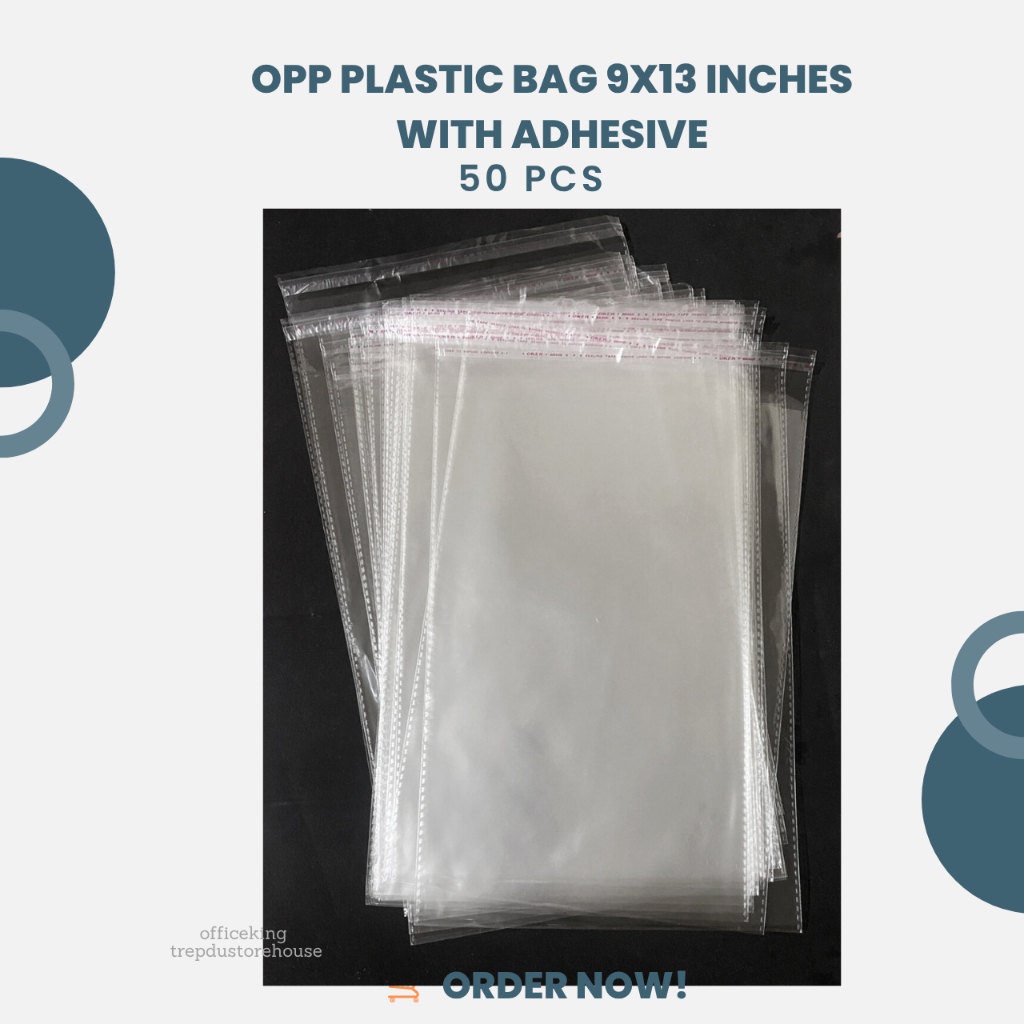 OPP Plastic Bag 9x13 inches with adhesive 50pcs | Shopee Philippines