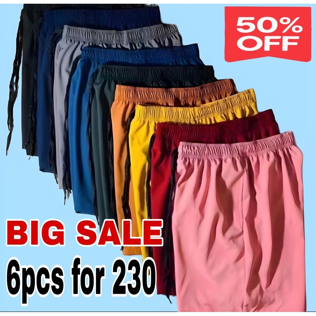 Taslan short for unisex assorted colors 12pcs 6pcs 10pcs | Shopee ...