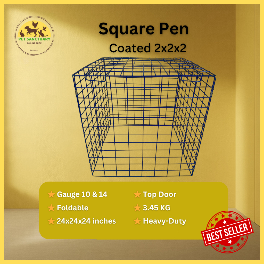 Square Pen 2x2x2 Coated / Blue / Red / Cock cage / Kulungan ng manok ...