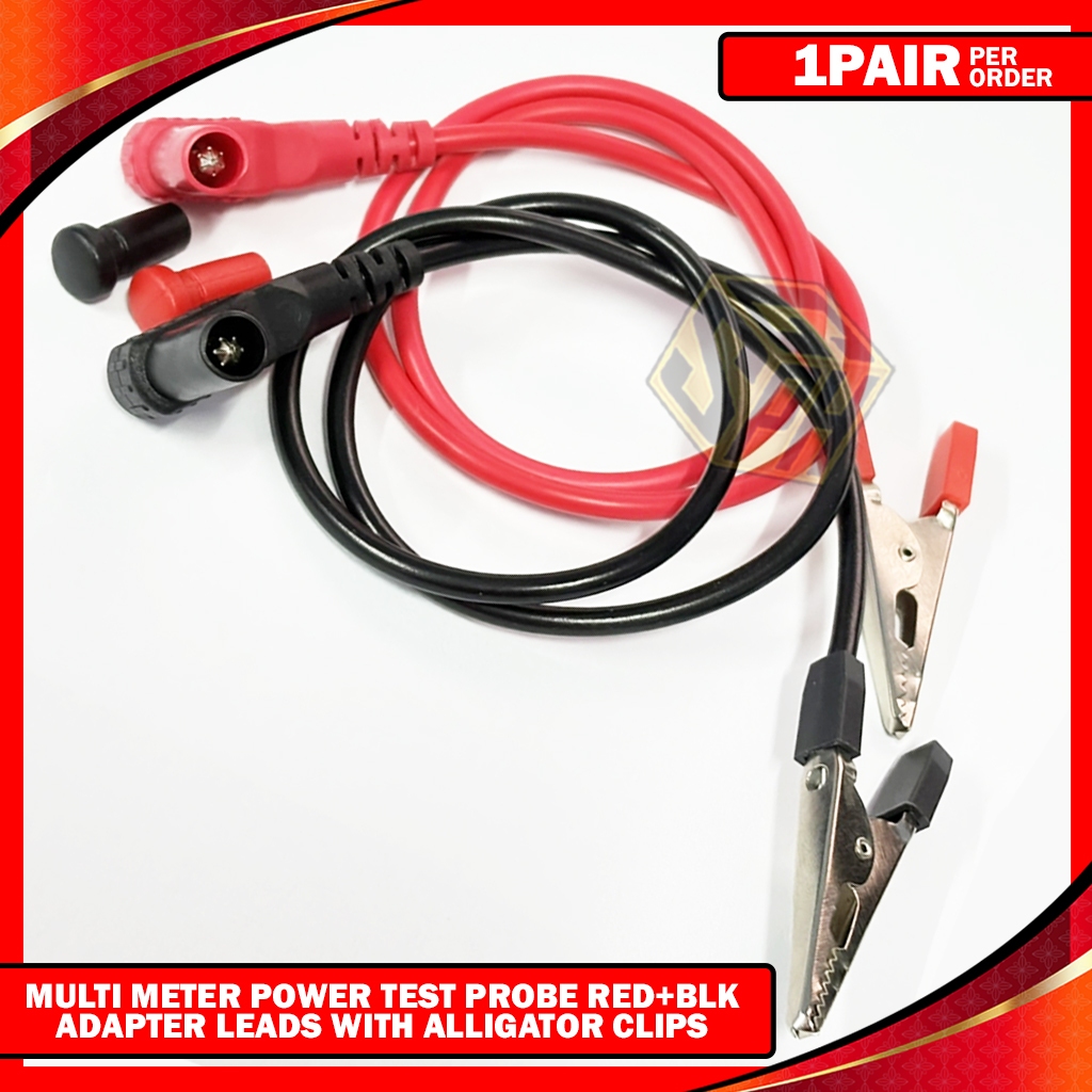 Digital Multimeter Probe Adapter Leads With Alligator Clips | Shopee ...