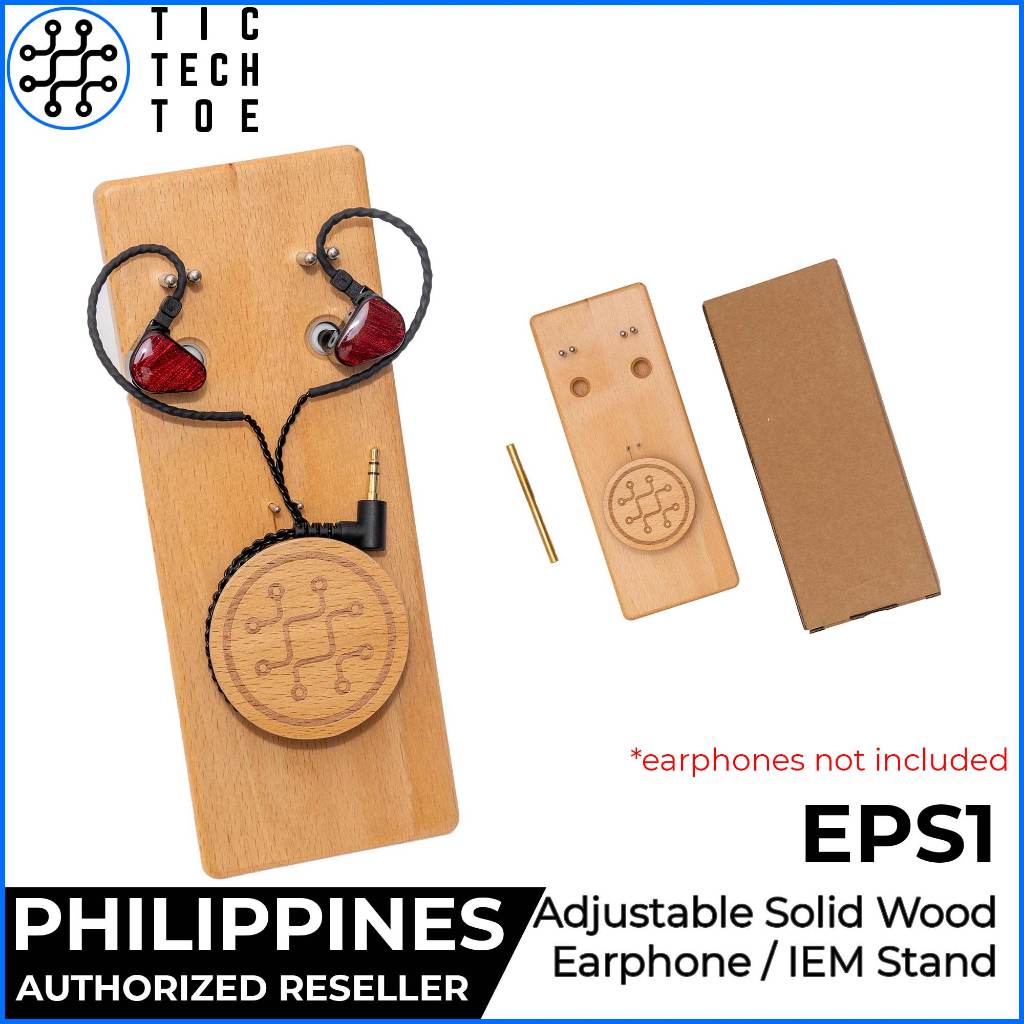 Tic Tech Toe EPS1 Wood Earphone Holder Premium Adjustable Solid Beech Stand for In-Ear Monitors ...