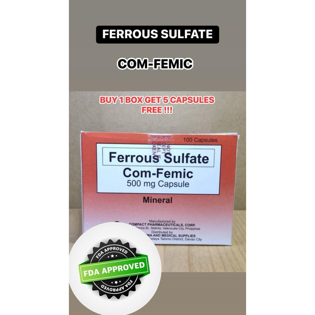 COM FEMIC (FERROUS SULFATE) 500MG CAPSULE 100’s | Shopee Philippines