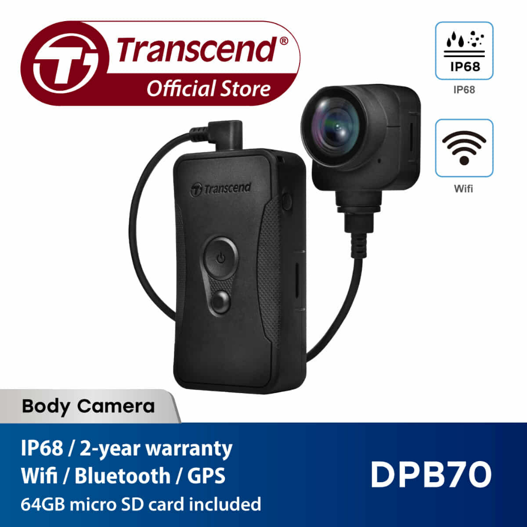 Transcend TS64GDPB70A 64GB DrivePro Body 70A Body Camera | Body CCTV ...