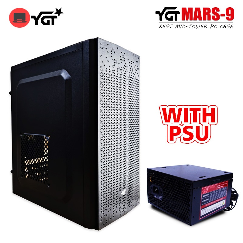 YGT PC Case With PSU Gaming/Office Computer Case Mars Series Micro-ATX ...