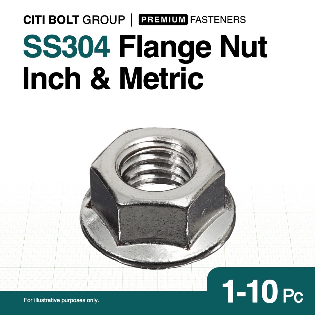 1-10pc Stainless Steel Flange Nut UNC Coarse & UNF Fine Thread | Shopee ...