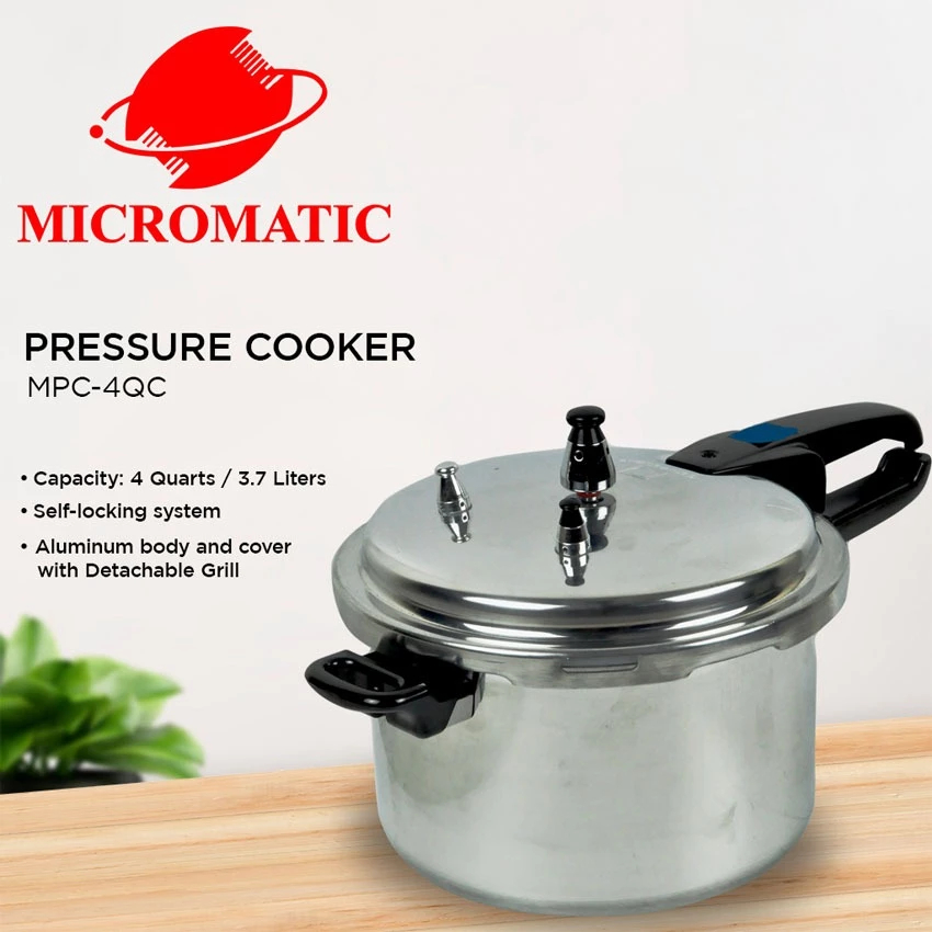 Micromatic MPC-4QC 4 Quartz 22cm Silver Stovetop Pressure Cooker ...
