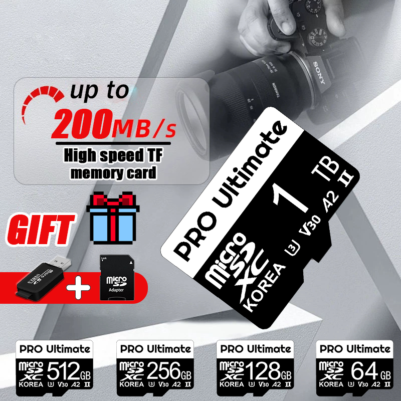 Memory card original Support 4K HD Recording Widely Compatible 128gb memory card 200MB/S ...