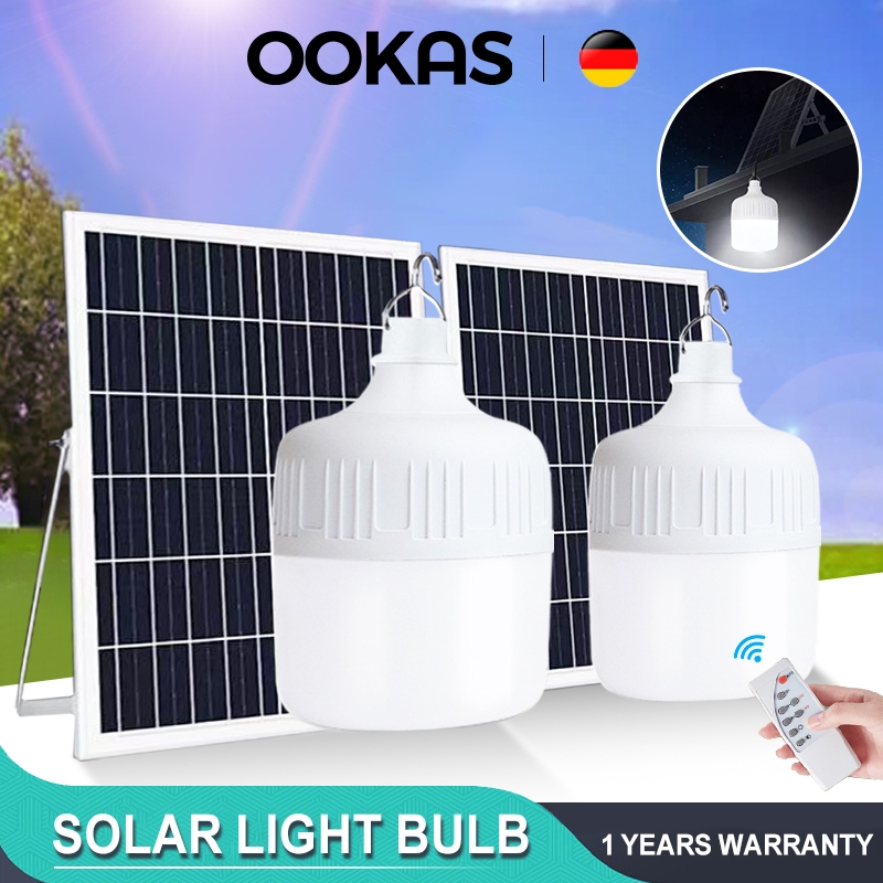OOKAS Solar Bulb Lights Outdoor Waterproof LED Solar Emergency Light ...