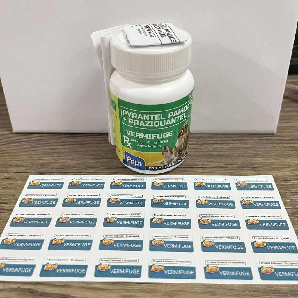 Vermifuge Tablet + STICKERS [Pyrantel Embonate + Praziquantel] Dewormer ...