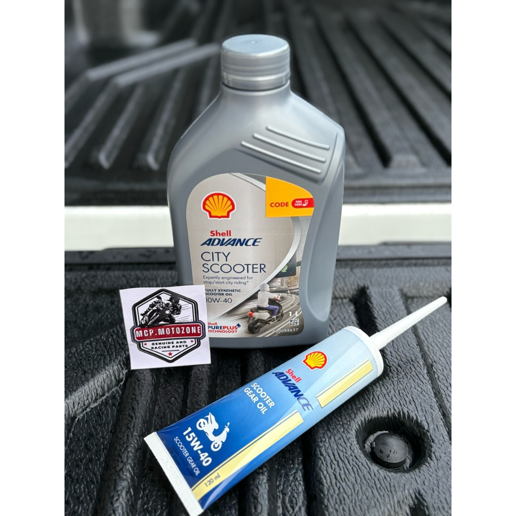 New Shell Advance City Scooter Oil 1L w/ FREE GEAR OIL- Fully Synthetic ...