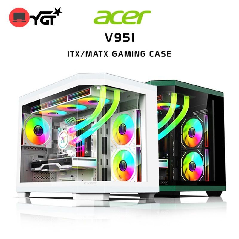 ACER V951 PC Gaming Case With Tempered Glass Full Sea View M-ATX/ITX ...
