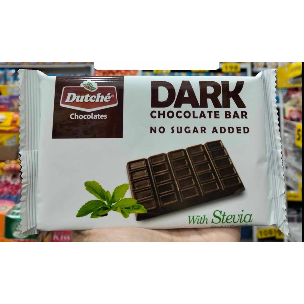 Dutche Dark Chocolate Bar No Sugar Added with Stevia 100g | Shopee ...