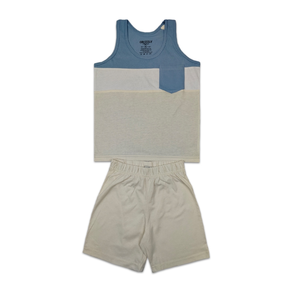 Grizzly kids Boys Sando Shirt and Short Set | Shopee Philippines