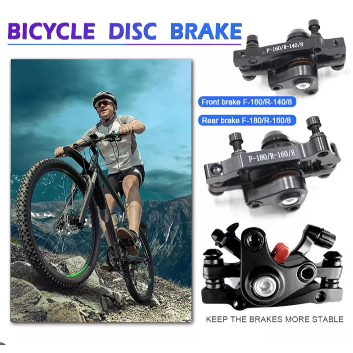 WHEELESCAPE Brake Caliper MTB - OSL Mechanical Front Rear Disk Brake ...