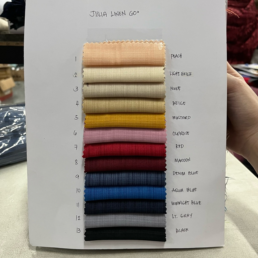 Julia Linen Fabric 60” Width (Sold Per Yard) POLYESTER TELA | Shopee ...