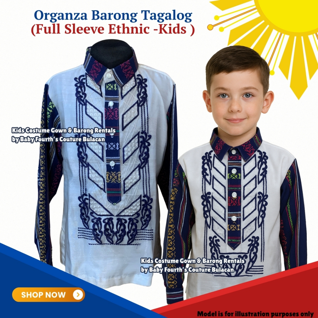 Buwan ng Wika Modern Barong Tagalog Organza Full Sleeves Ethnic ...
