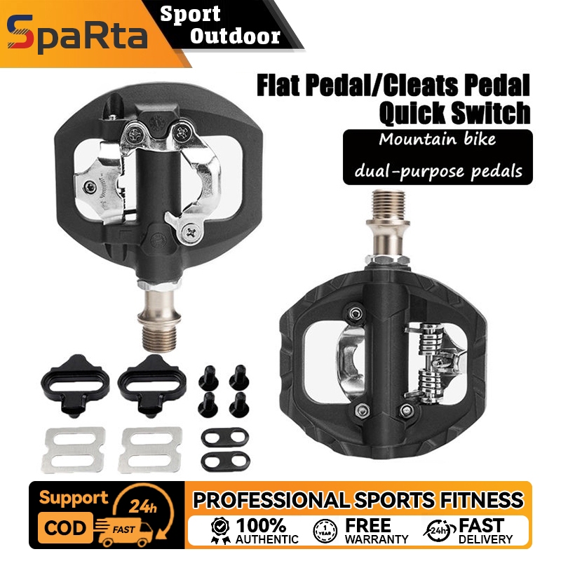 SPD Bike Pedals with Cleats Mountain Bike Self Locking Pedals Anti Skid ...