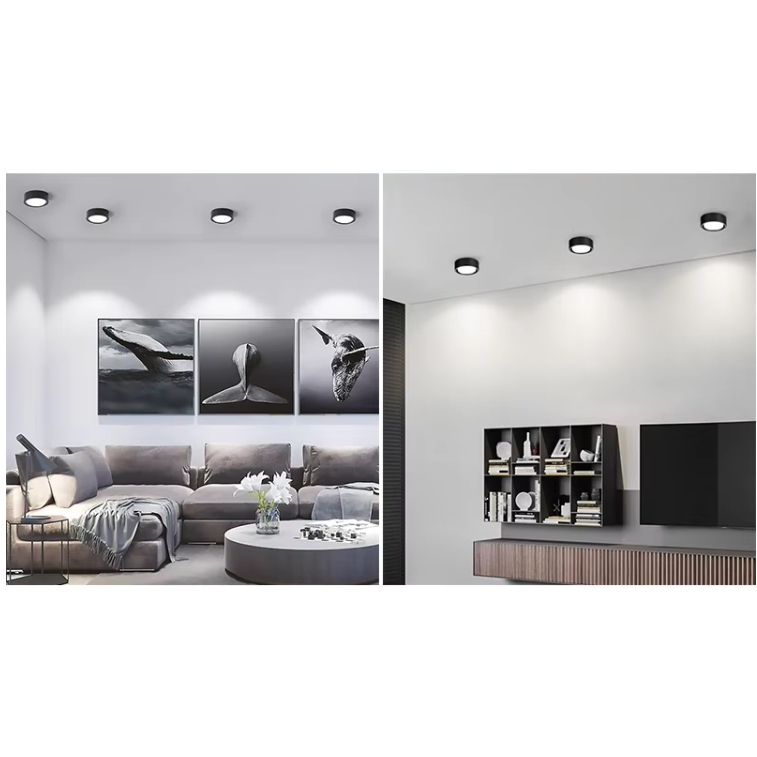 Ultra-thin Open Surface Mounted Led Downlight Black/White Case | Shopee ...