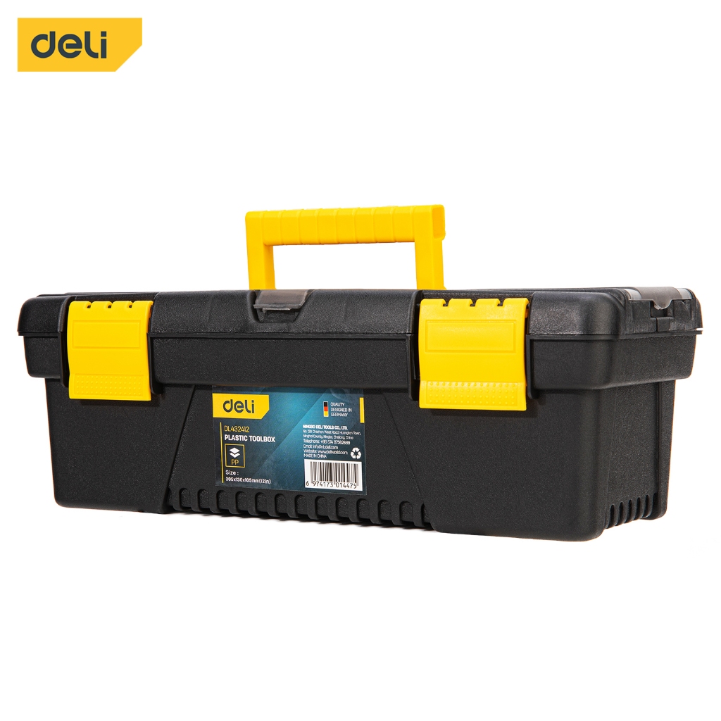 Deli Plastic Tool Box YELLOW Tool Kit Home Repair Kit Durable Multi ...