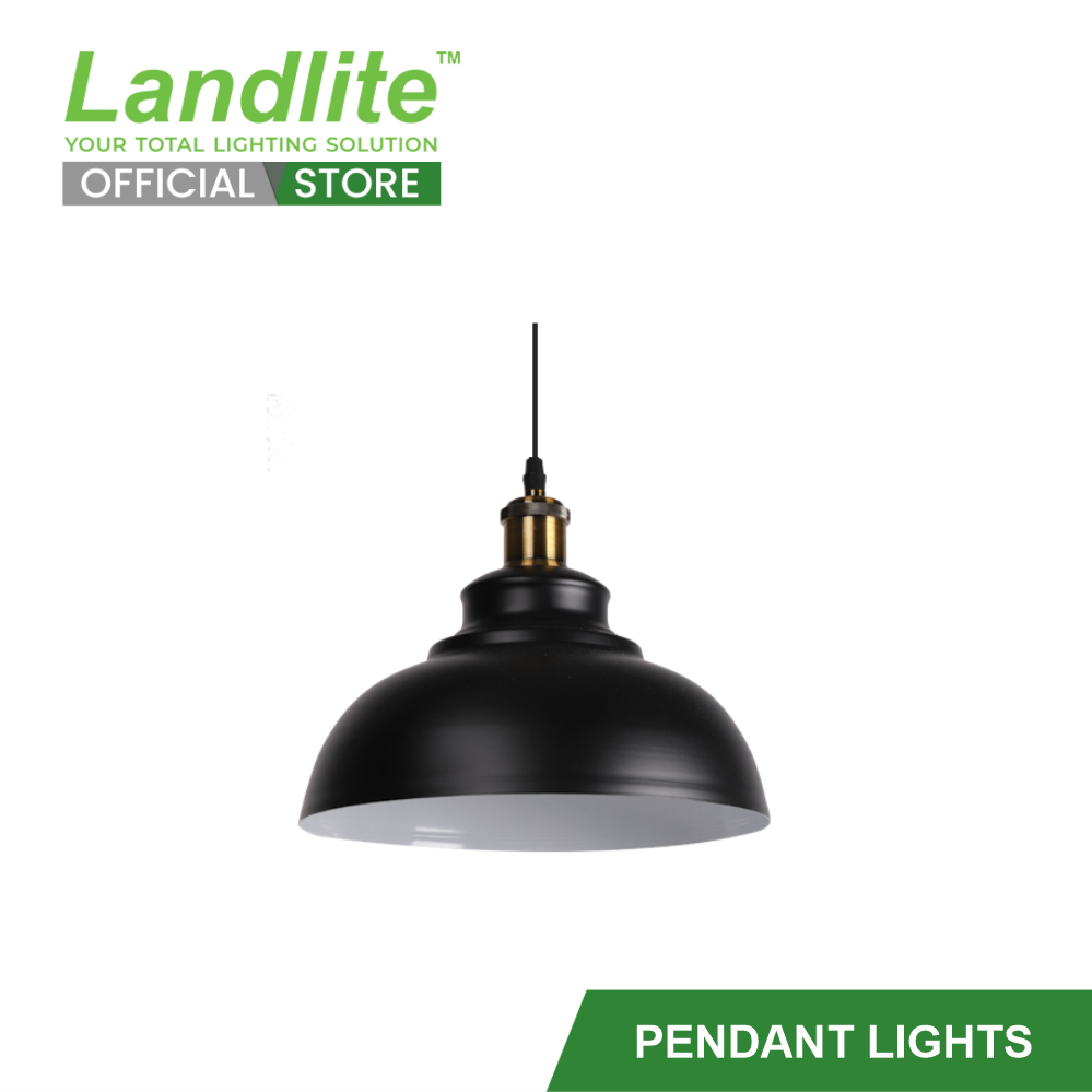 Landlite Pendant Light (LLLPRT-006-E27 300MM Black) | Shopee Philippines