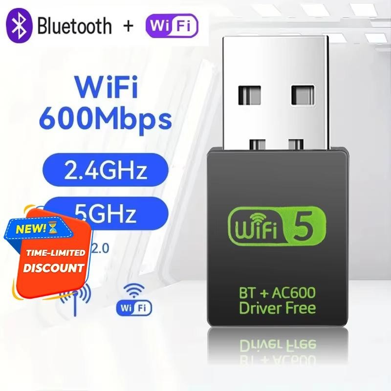 USB WiFi receiver 600Mbps WiFi dongle Bluetooth wireless WiFi Bluetooth ...