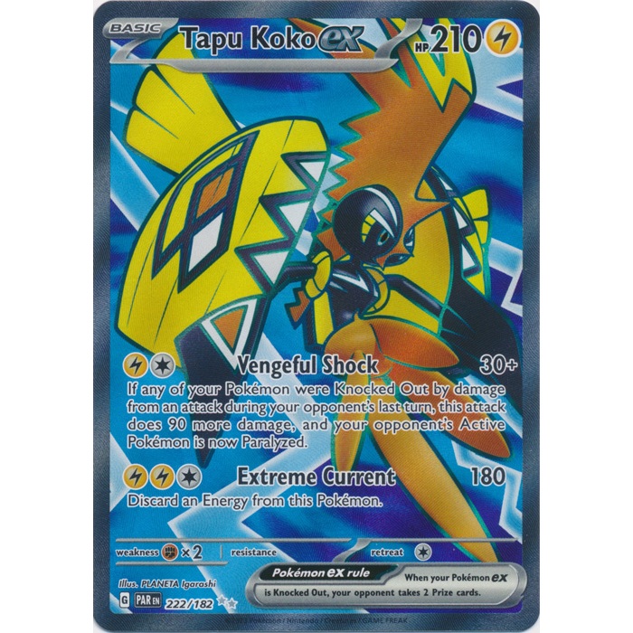 Tapu Koko Ex 222 182 Full Art Sv Paradox Rift Pokemon Shopee